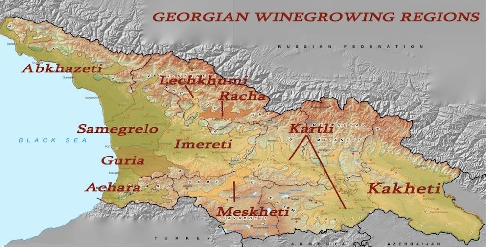 Georgian Wine Map Wine Maps | Marani